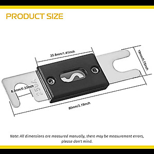 Apeixoto 0/2/4 Gauge AWG Inline ANL Fuse Holder with250 Amp Fuse and Cover Car Audio Fuse Block Holder 250A