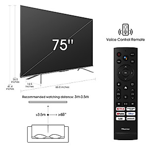 Hisense ULED Premium 75U7G QLED Series 75-inch Android 4K Smart TV with Alexa Compatibility, 1000-nit HDR10+, Dolby Vision Atmos, 120Hz, Game Mode Pro