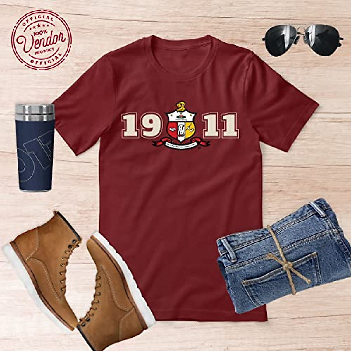 Bad Bananas Kappa Alpha Psi - 1911 Crest - Official Vendor - Crew Neck Shirt - Cardinal 5X-Large