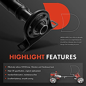 A-Premium Rear Complete Drive Shaft Prop Shaft Driveshaft Assembly Compatible with Dodge Freightliner Mercedes-Benz Sprinter 2500 3500, Replace# 68138114AA, 68056138AA