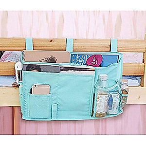 MoYag Bedside Storage Organizer, Haopyou Bedside Caddy Hanging Storage Bag for Bunk and Hospital Beds, Dorm Rooms Bed Rails,Baby Bed,Baby Cart,Car Backrest with 8 Pockets(Green)