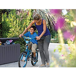 Keter Marvel Plus 71 Gallon Resin Outdoor Box for Patio Furniture Cushion Storage, Grey