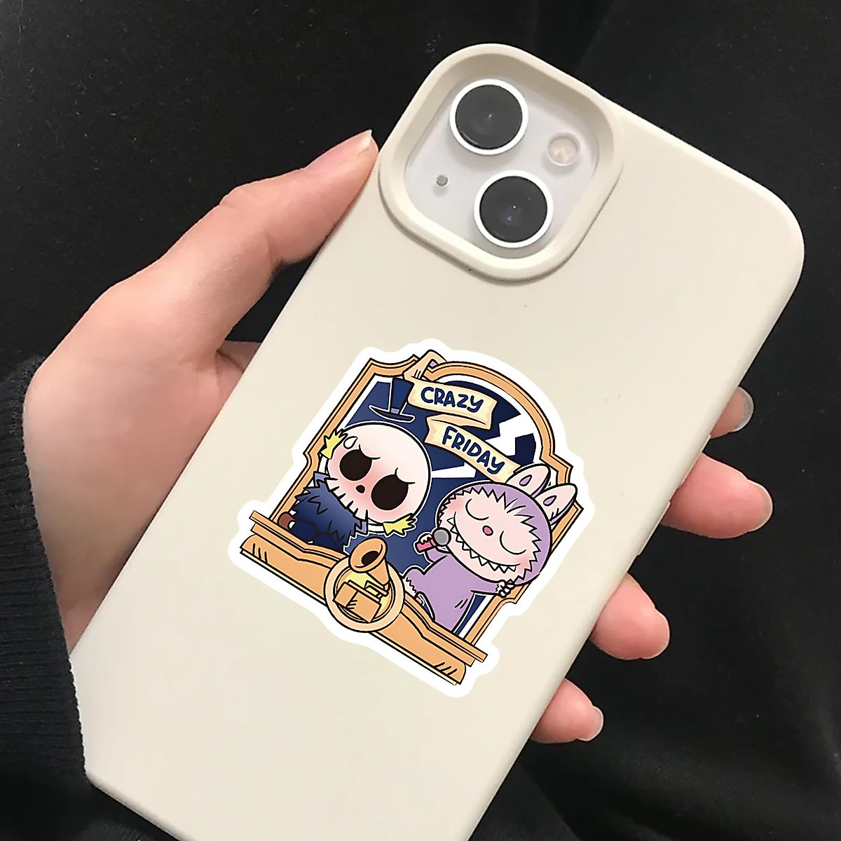 50pcs Labubu Cartoon Stickers for Teen Water Bottle, Cool Terror Labubu Waterproof Vinyl Decal for Kids Adult Girl Laptop Skateboard Phone Guitar Travel Case Bike