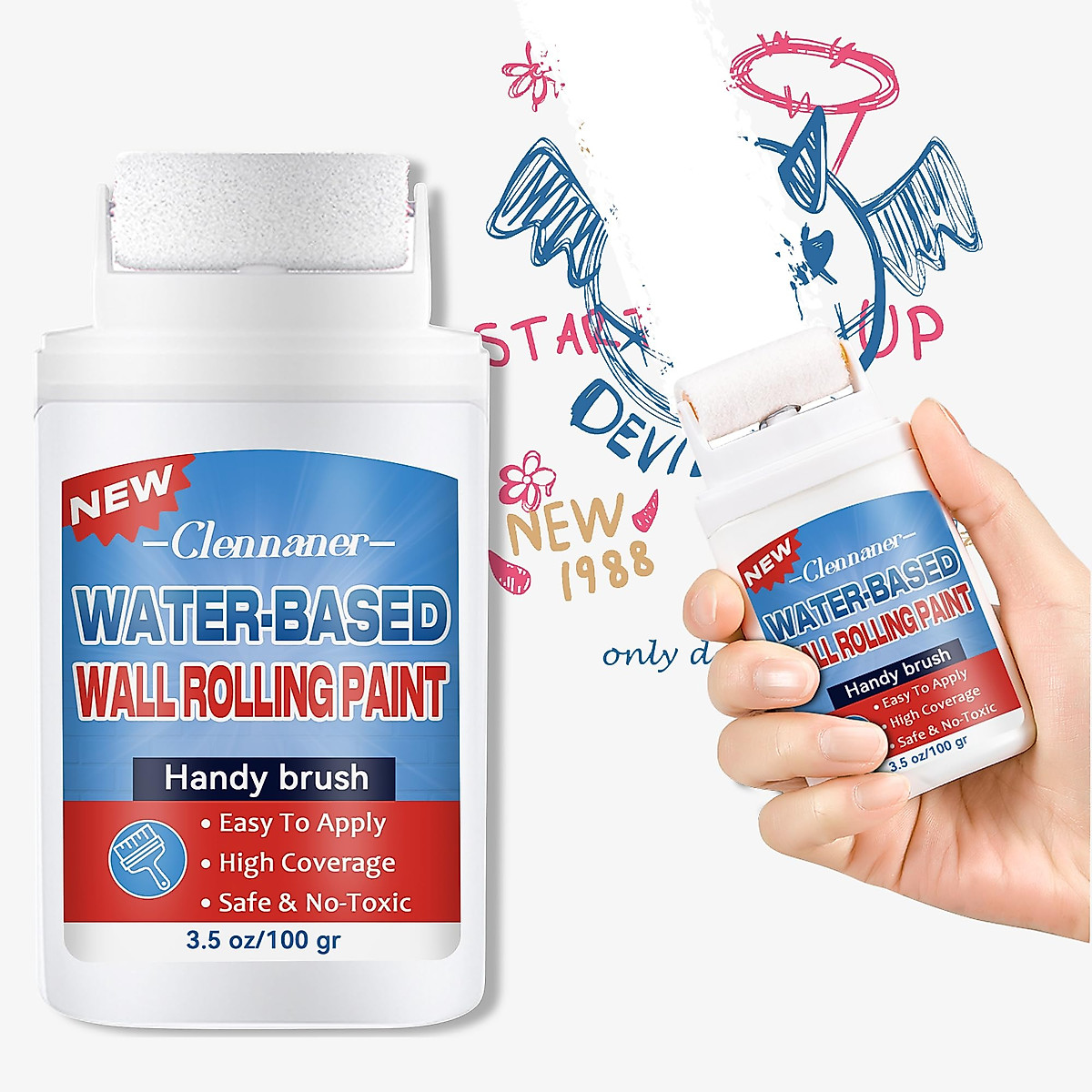 White Paint, White Paint for Wall, Wall Paint for Effortless Cleaning & Pristine Walls, White Touch up Paint for Walls to Remove Stain, Scratches, and Yellowing, Water-Based, Ready to Use(100g, White)