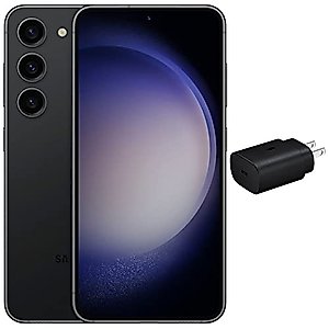 SAMSUNG Galaxy S23 5G (256GB, 8GB) 6.1" AMOLED 2X, 50MP Camera, Global Volte (Fully Unlocked for AT&T, Verizon, T-Mobile, Global) S911U (w/ 25W Super Fast Charger, Phantom Black) (Renewed)