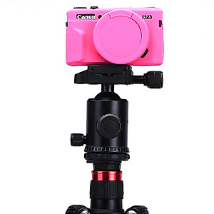 G7X Mark II G7X Removable Lens Cover Silicone Cover Rubber Soft Camera Case Cover for Canon PowerShot G7X II G7X (Rosered)