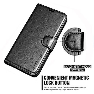 ERAGLOW Galaxy A10E Case,Galaxy A10E Wallet Case,Premium PU Leather Wallet Flip Protective Phone Case Cover w/Card Slots & Kickstand for Samsung Galaxy A10E A10 E 2019(Black)