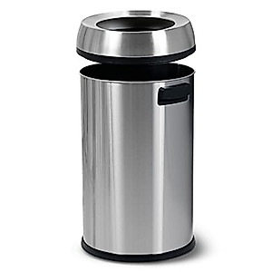 Open Top Trash Can, Commercial Grade, 65L Capacity