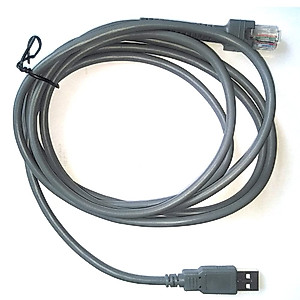 PZV USB to RJ48 Cable 7ft 2mtr Dura-Gray for Barcode Scanner USB Cable,USB Data Transmission Cable for Digital Handheld Barcode Scanner Compatible with LS2208 DS4208 9208 1203 LS4208 LS3008 LS3408