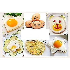 God's kitchen 5 pcs Non stick Ring Molds for Making Cakes, Pancakes, Meatloaf, Biscuits, Fried Egg Ecofriendly Stainless Steel Easy to Clean and Use 5 Different Shapes Great Kitchen Tool