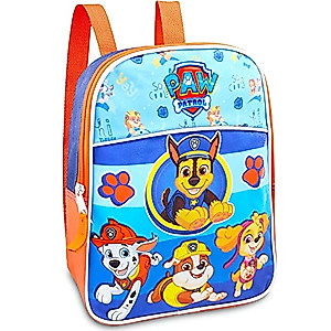 Paw Patrol Mini Backpack With Lunch Box For Kids, Boys ~ 5 Pc School Supplies Bundle With 11" Paw Patrol School Bag, Lunch Bag, Water Pouch, Stickers, And More