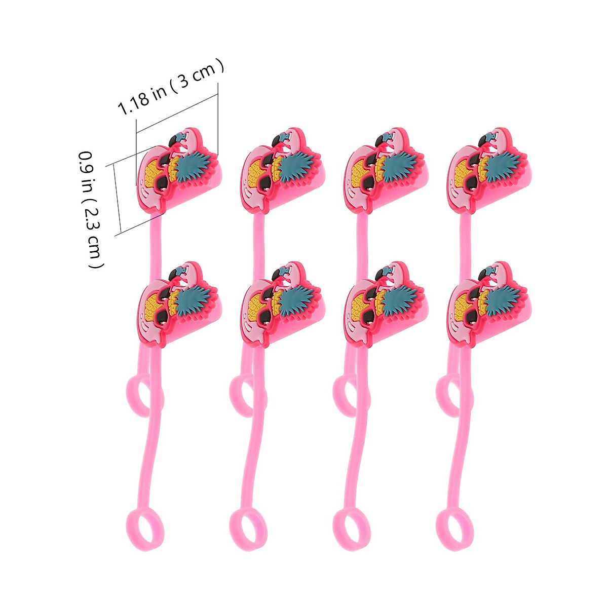 GLEAVI 8pcs Straw Tips Cover Flamingo Shape Straw Toppers Straw Plugs Silicone Straw Tips Caps for Resuable Straws Protector Decoration