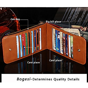 Womens Walllet Multi Card Case Wallet with Zipper Pocket Credit Card Holder Zipper Purse Cell Phone Handbag（black)