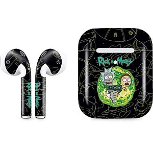 Skinit Decal Audio Skin Compatible with Apple AirPods with Wireless Charging Case - Officially Licensed Warner Bros Rick and Morty Portal Travel Design