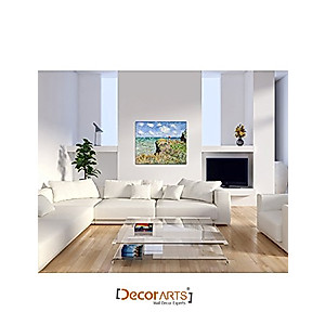 DECORARTS - The Cliff Walk At Pourville, Claude Monet Art Reproduction. Giclee Canvas Prints Wall Art for Home Decor 24x20
