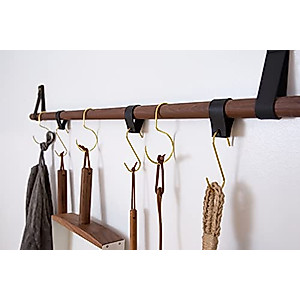 Leather Loop Hooks household storage & organization towel holder kitchen oven hook strap closet pants hook hanger pan hooks jeans hooks [3, 6 or 12 PK]