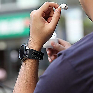 Lerobo 22mm Watch Band Compatible with Samsung Galaxy Watch 46mm/Galaxy watch 3 45mm/Gear S3 Classic/Frontier,22mm Soft Silicone Breathable Watch Strap Wristband for Women Men,(Anthracite Black)