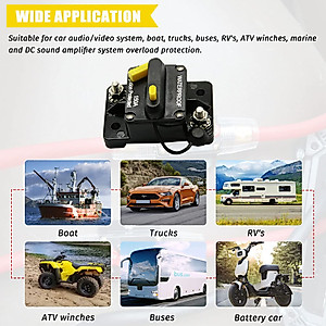 150 Amp Circuit Breaker amp Breakers with Switch Manual Reset for Boat Marine RV Yacht Battery Trailer Bus Truck, 12V- 48V DC, Waterproof (150A)