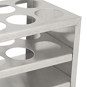 Fockety 6 Holes Test Tube Rack, 3 Tiers Stainless Steel Test Tube Holder for 50ml Test Tubes, Sturdy Structure Lab Test Tube Rack, 30mm/1.18in in Diameter, Centrifuge Tube for Laboratory