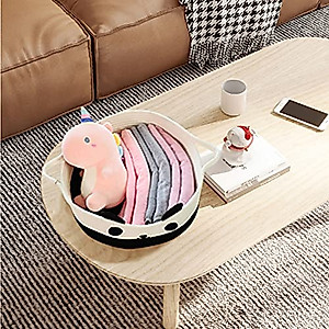 Huaroly Cute Storage Basket with Handle,Baskets for Gifts Empty,Round Storage Bins, Cute Basket for Gifts14.9 x 5.9 inches