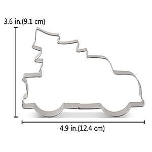 LILIAO Pickup Truck with Christmas Tree Cookie Cutter - 4.9 x 3.6 inches - Stainless Steel