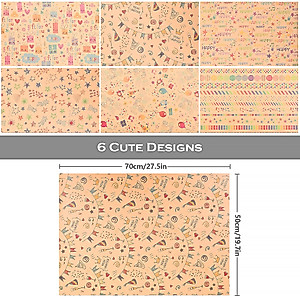 Larcenciel Birthday Wrapping Paper, 6 Sheets Kraft Gift Wrapping Paper, Balloons Cake Happy Birthday Wrapping Paper for Boys, Brown Gift Wraps for All Birthday, Holiday Party-Folded Flat-27.5x19.6inch