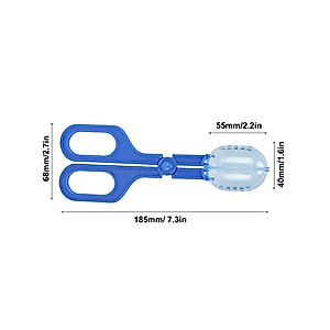 Zerodis Reptile Feeding Clamp Poop Tongs Reptile Feeding Tool Reptile Poop Scoop with Vents for Tortoise Lizard Spider (Blue)