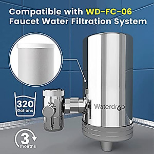 Waterdrop WD-FF-03A Faucet Replacement Filter, Carbon Block Filter Fits WD-FC-01, WD-FC-02, WD-FC-03, WD-FC-06, Reduces Chlorine, Heavy Metals and Bad Taste, Pack of 3