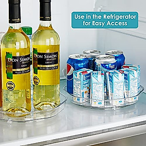 Vtopmart Clear Lazy Susan Organizer, 4 Pack Turntable Lazy Susan Spice Rack for Cabinets Kitchen, Countertop, Bathroom, Makeup, Pantry Organization and Storage, 9 Inches