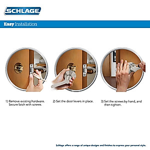 SCHLAGE Lever with Upland Trim Non-Turning Lock, Satin Nickel (F170 NBK 619 ULD)