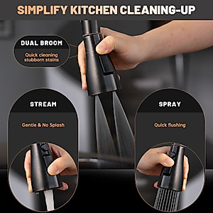 DAYONE Oil Rubbed Bronze Kitchen Faucet and Soap Dispenser, Bronze Kitchen Sink Faucet with Pull Down Sprayer, High Arch Single Handle Sink Faucet for Kitchen