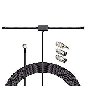 Bingfu FM Radio Antenna FM Dipole Antenna FM Antenna for Stereo Receiver Indoor Pioneer Onkyo Yamaha Marantz Bose Wave Music System FM Radio Home Stereo Receiver AV Audio Video Home Theater Receiver
