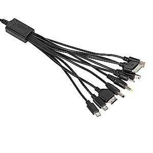 10 in 1 Universal Multifunctional Charging Cable for Many Adapters Compatible with Samsung LG Huawei ZTE and Sony Ericsson Nokia PSP, USB Charging Cable Fit Cell Mobile Phone