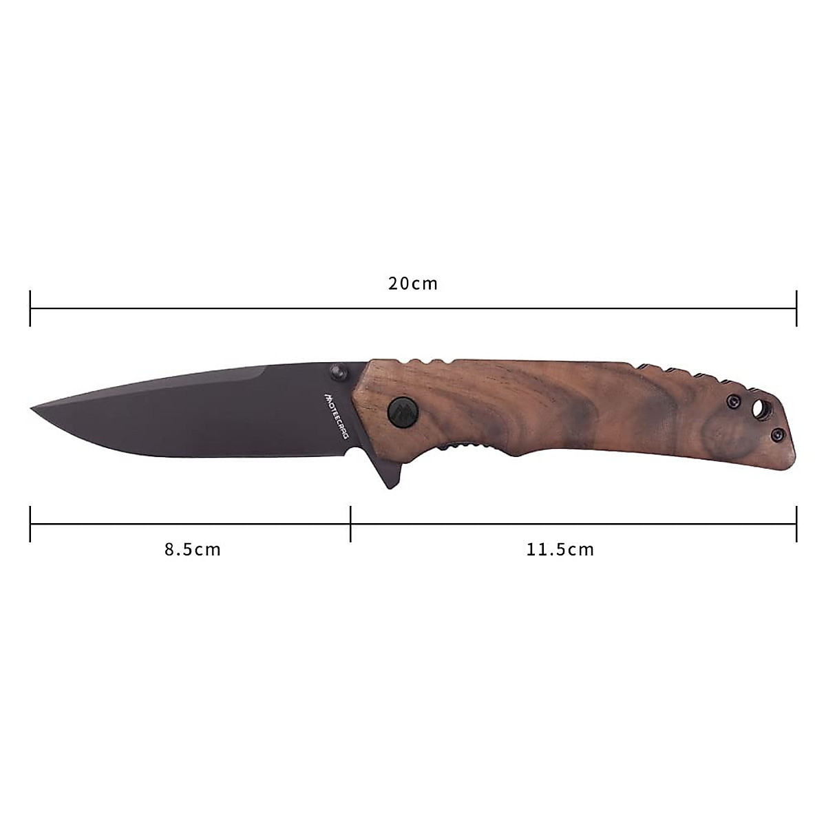 MOTEECRAG Walnut edc knife Wood handle folding pocket knife bulk edc mini flipper knife with Clip, Real Wood Handle for Men Women Everyday Carry for Indoor Outdoor Gift