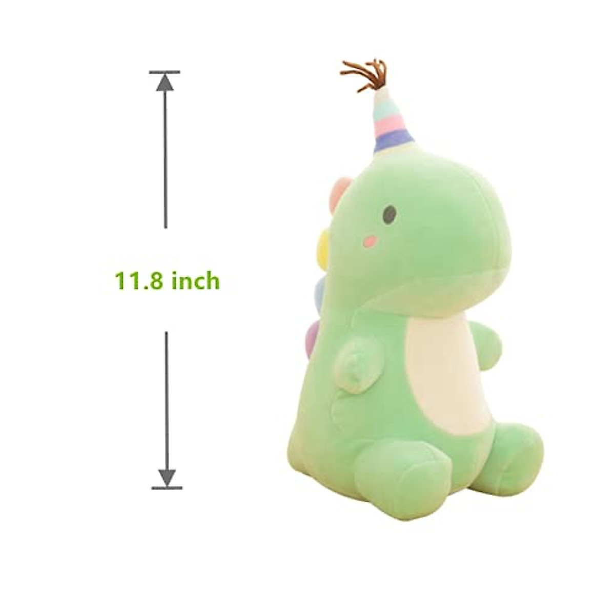 FSLMY Dinosaur Plush Toy Soft Stuffed Cute Animal Dinosaur Plush Doll As A Boy Girl Birthday Gift Halloween (Green, 11.8 inch)