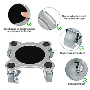 2024 Upgraded Heavy Furniture Movers with Brake Holding 3086LBS Load capcity with 5 Wheels, Silicone Anti Slip Sleeve, 360° Rotation,Sturdy Carbon Steel Panel, Flexible Mobility