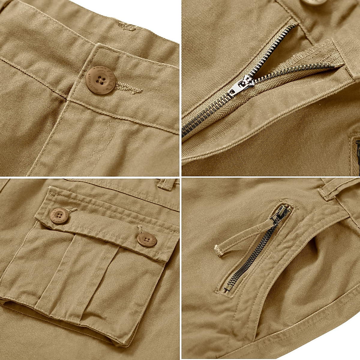 Raroauf Women's Hiking Cargo Shorts Size 27 Golf Active Shorts Outdoor Summer Shorts with Multi-Pocket Khaki