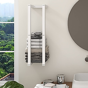 SUMGAR Wooden Towel Racks for Bathroom Wall Mounted, 27.6'' White Towel Holder for Organizing Washcloths Hand or Large Bath Towels in Bathroom, RV, Camper