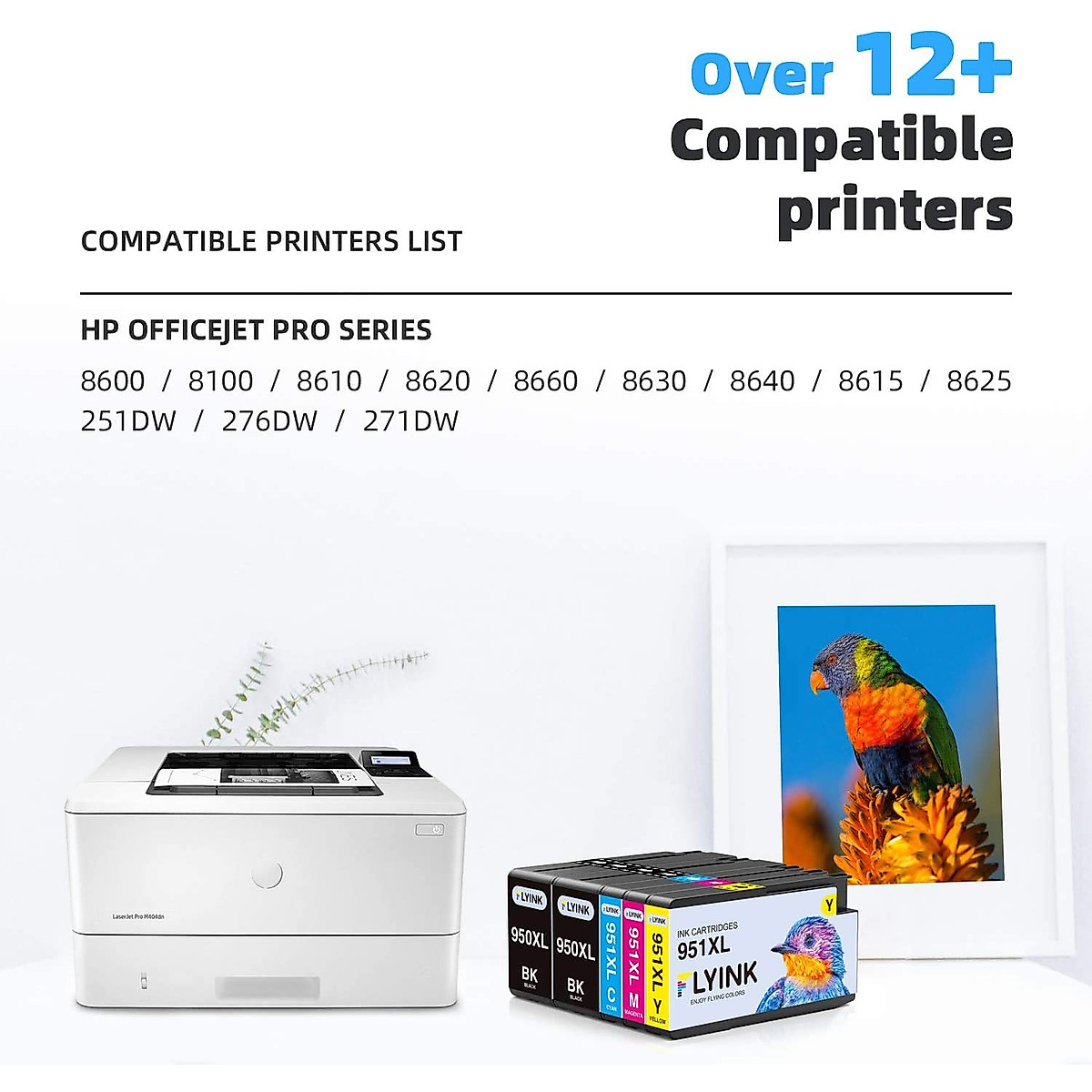 FLYINK 950xl 951xl Ink Cartridges Color Combo 5Pack for HP OfficeJet Pro 8600 8610 8620 8625 Printer