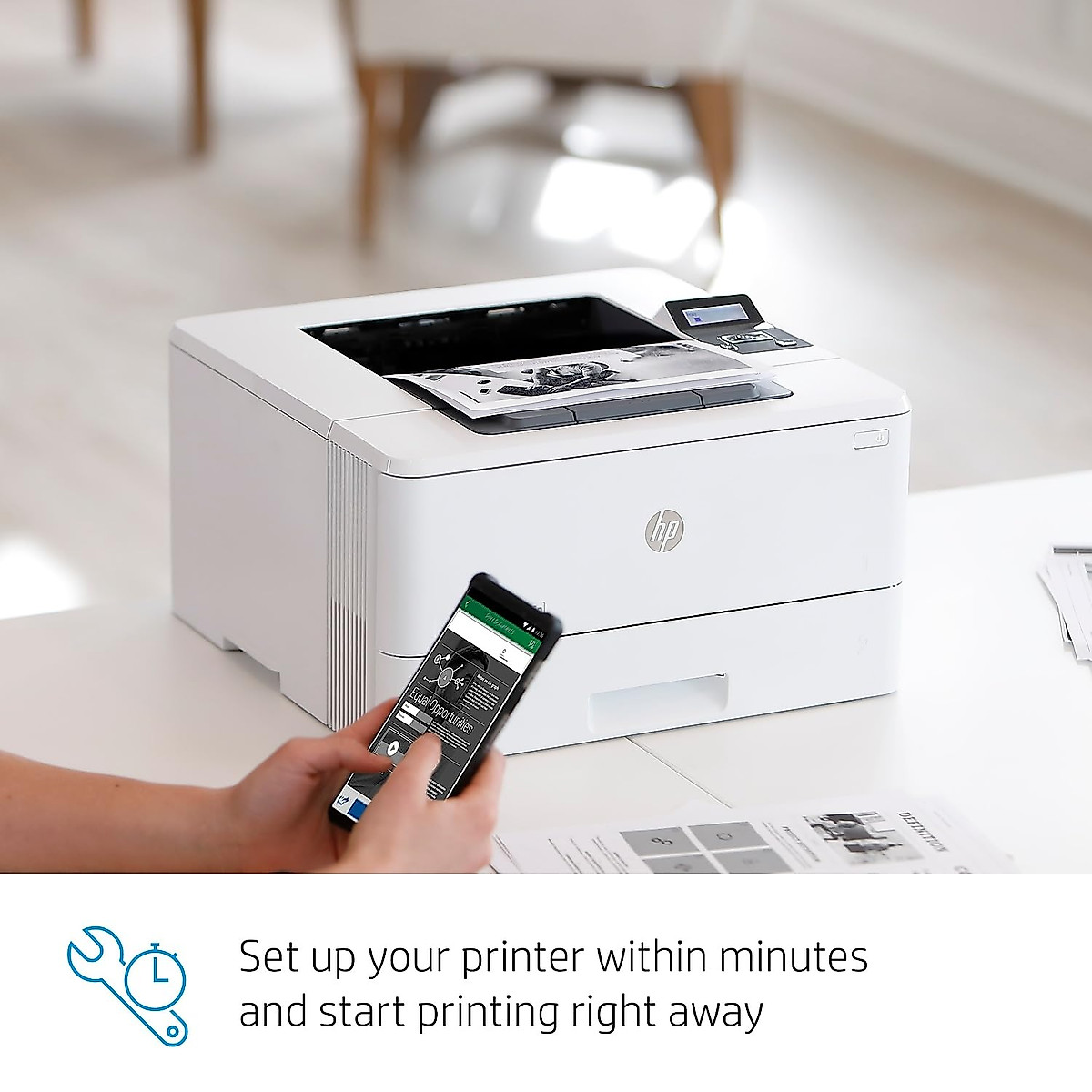 HP LaserJet Pro M404dn Monochrome Printer with built-in Ethernet & 2-sided printing, works with Alexa (W1A53A)