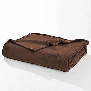 ORIENT Bedding Soft Smooth Lightweight Microfiber Flannel Fleece Throw Blanket, Warm and Comfortable for Adults and Kids Suitable for All Season (Coffee Color, 60''x80'')