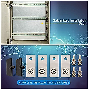 VEVOR Fiberglass Enclosure 19.7 x 15.7 x7.9" Electrical Enclosure Box NEMA 3X Electronic Equipment Enclosure Box IP65 Weatherproof Wall-Mounted Electrical Enclosure with Hinges & Quarter-Turn Latches