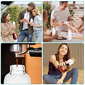 Uiifan 10 Pcs 20 oz Sublimation Glass Blanks with Bamboo Lid and Portable Rope Sublimation Glass Water Bottle Leakproof Sublimation Cups Glass Outdoor Travel Sublimation Tumblers for Heat Press