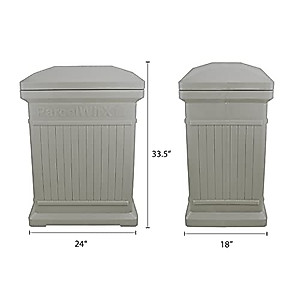 RTS Home Accents ParcelWirx Premium Vertical Storage Cabinet/Lockable Package Delivery Box with Lift Off Lid, Prestige Pewter