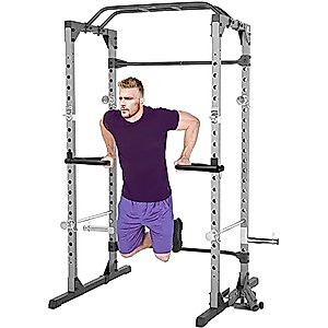 SELEWARE Solid Dip Bar Attachment for 2" x 2" with 1/2" Hole Power Cage Squat Rack, Set of 2 Dip Bar Multi-Grip Handles for Strength Training