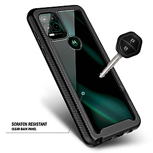 NZND Case for Motorola Moto G Stylus 5G with [Built-in Screen Protector], Full-Body Protective Shockproof Rugged Bumper Cover, Impact Resist Phone Case Cover (Black)