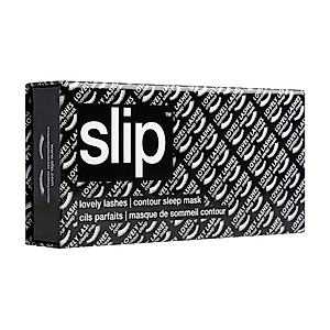slip Contour Sleep Mask | 100% Pure Mulberry Silk, Ultra Soft | Contoured Design, Prevents Eye Pressure | Adjustable Strap, Ideal for Travel - Black