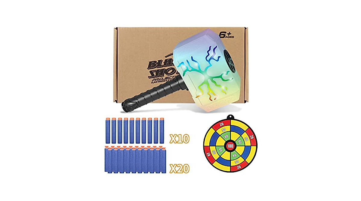 Thor Dart-Blasting Hammer Toys for Kids 5+ | Epic Nerf Battle Weapon