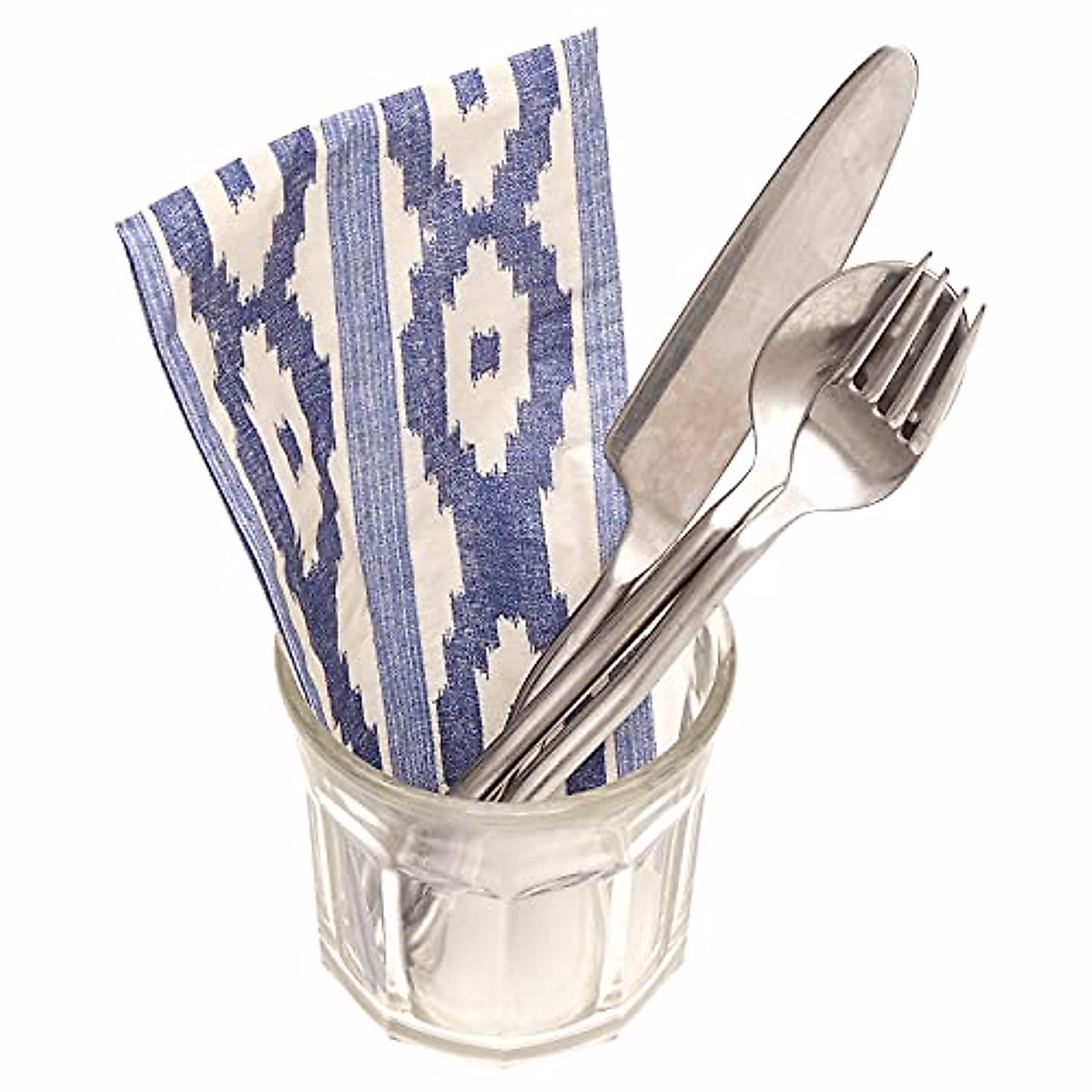 Decorative Paper Hand Towels Fingertip Towels Disposable Blue Bathroom Decor Modern Ikat Pak 64