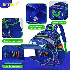WERNNSAI Dinosaur Backpack - Luminous Dinosaur Fossils School Backpack for Kids Boys Book Bags Preschool Kindergarten Elementary 17” Schoolbag Hiking Travel Casual Backpack with Chest Strap